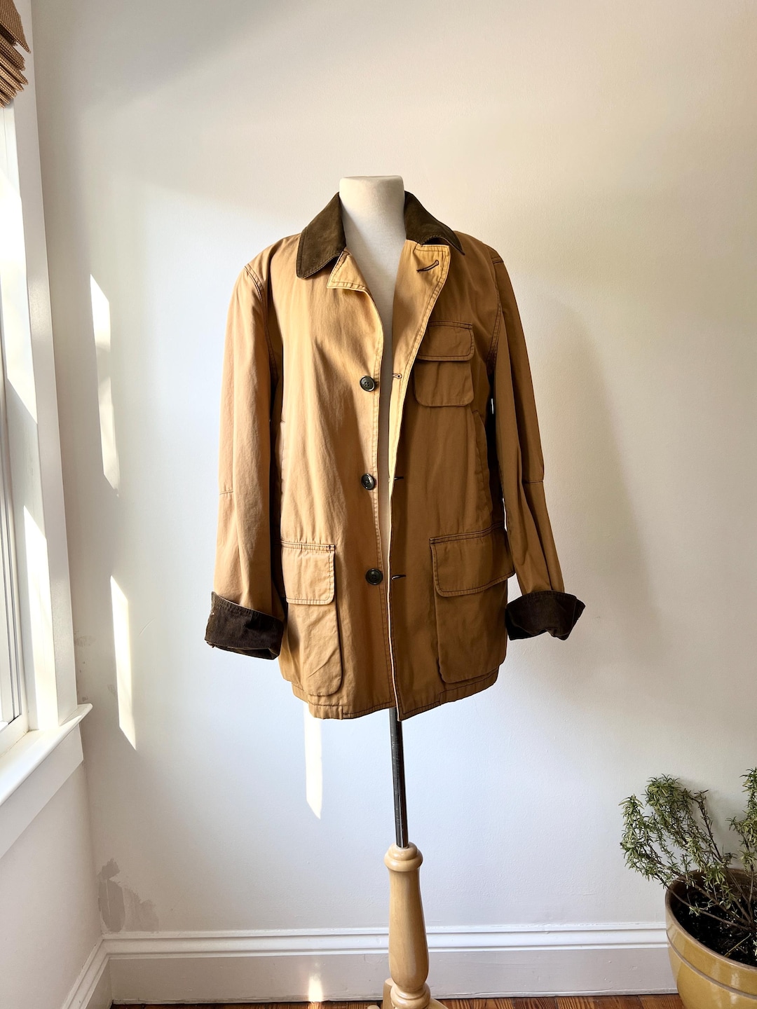 J.crew Barn Jacket Size Med Unisex, Canvas Corduroy Collar Barn Chore Jacket Khaki, Womens Chore ...