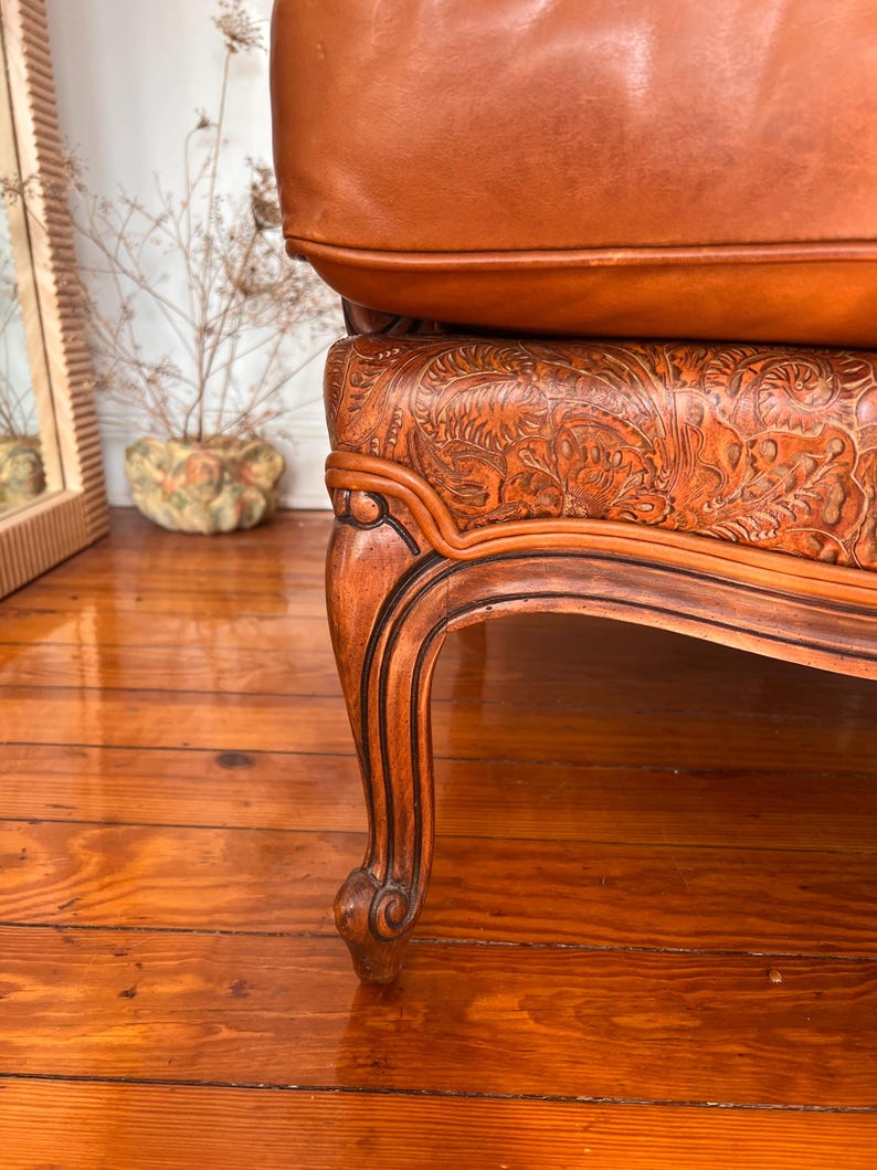 Vintage Ethan Allen French Louis XV Style Striped Versailles Bergere ...