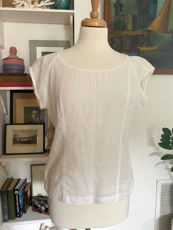 Vintage white linen boxy - Gem
