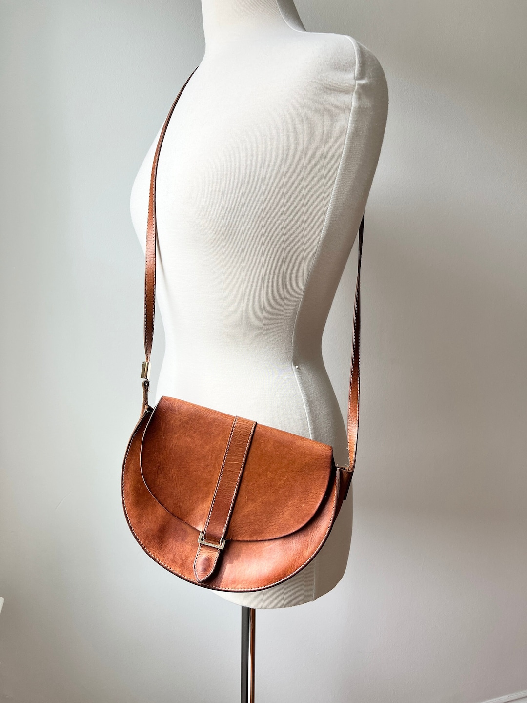 Clare V Crescent Tan Leather Shoulder Bag Small Cross Body - Etsy