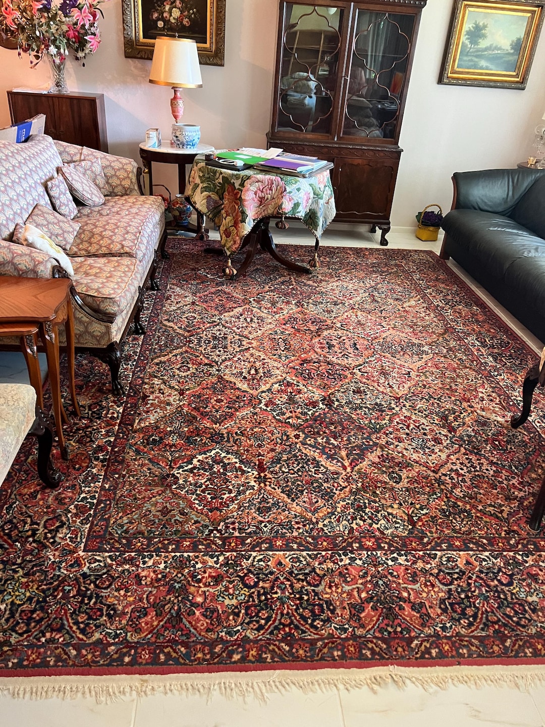 Antique Karastan Multicolor Kirman Rug 717 Vintage Wool Carpet ...