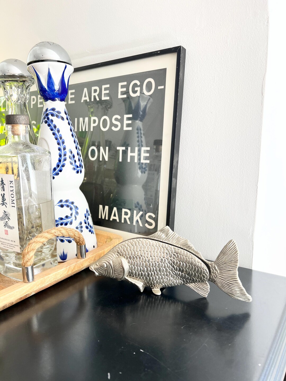 Vintage MCM Koi Fish Letter Holder Japanese Carp Silver Made in Italy ...