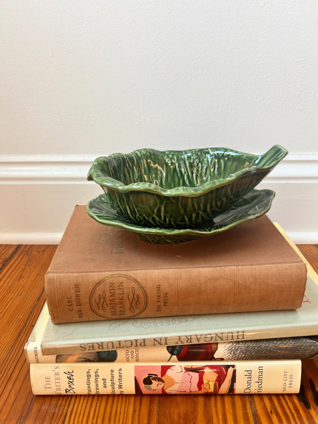 Vintage Cabbage Sauceboat by Bordallo Pinheiro With Underplate ...