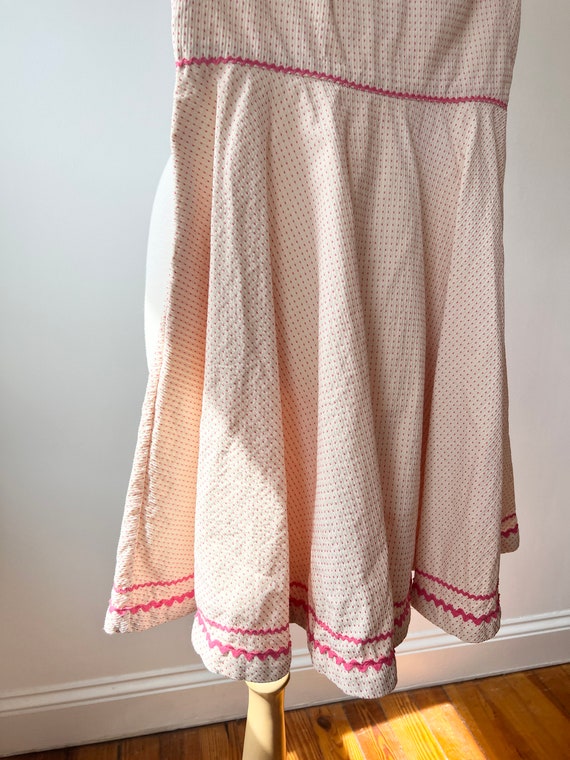 1950s style pink fit and flare pink dot dress, ric ra… - Gem
