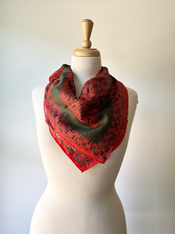 italy red square scarf - Gem