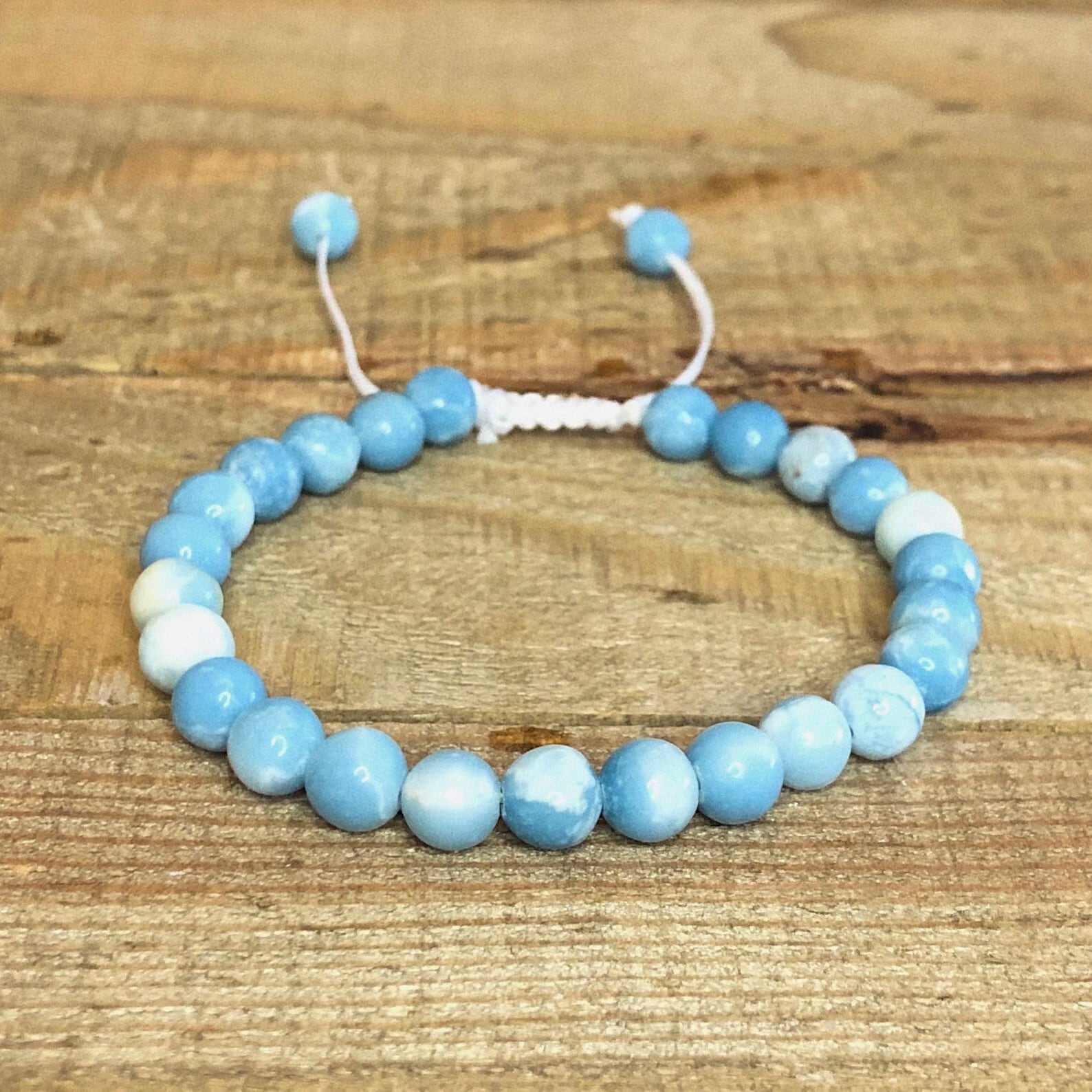 Larimar Adjustable String Bracelet - Etsy