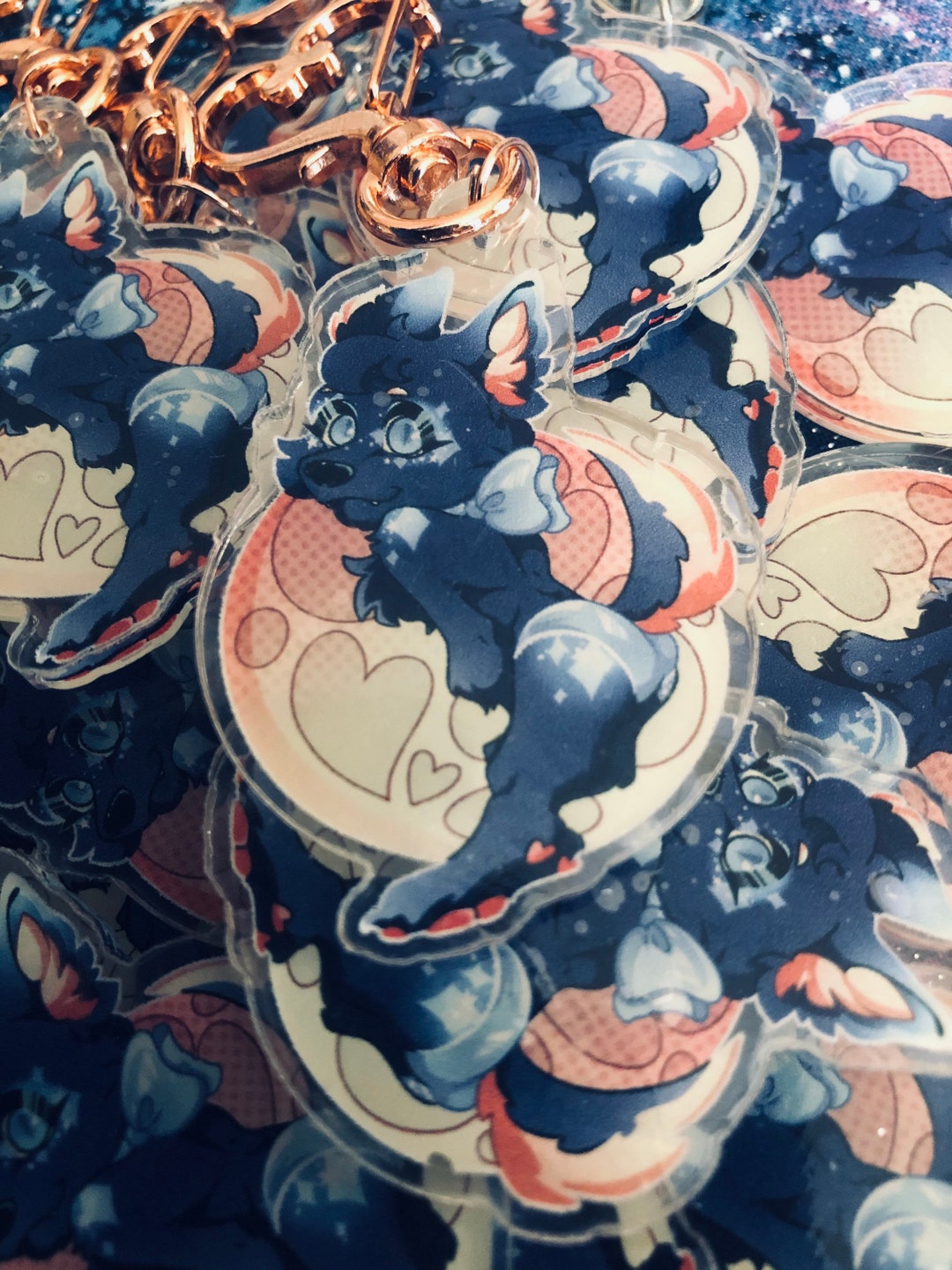 Furry: Full Moon Chibi Wolf Charm - Etsy