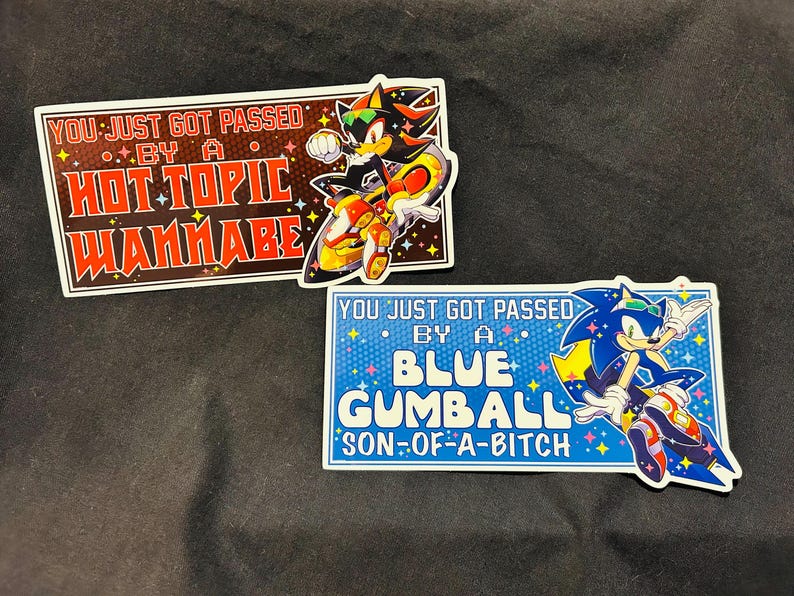Games: Sonic S.O.B. and Shadow Wannabe Bumper Stickers - Etsy