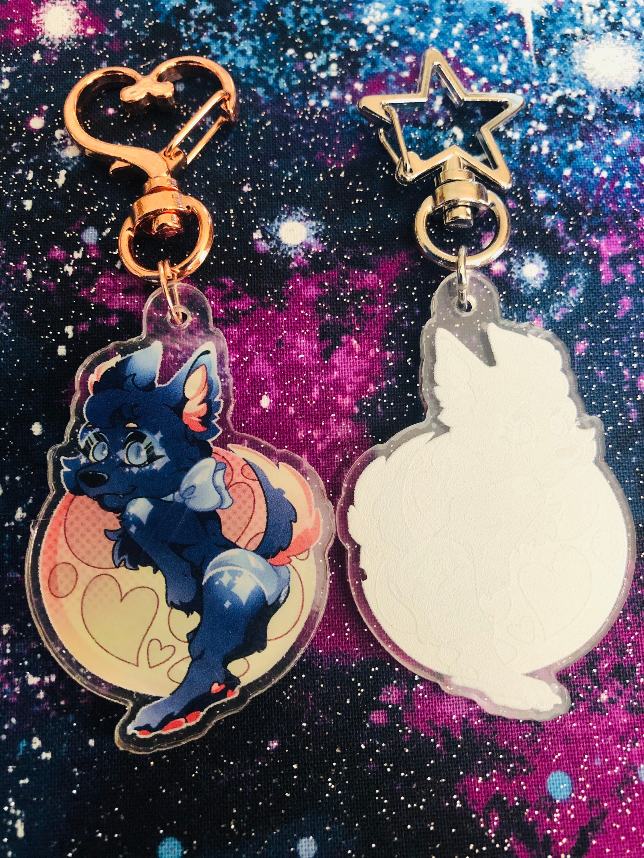 Furry: Full Moon Chibi Wolf Charm - Etsy