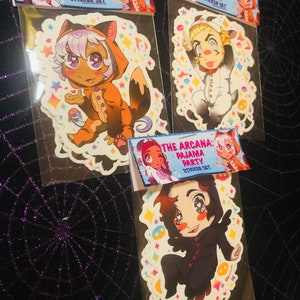 The Arcana Game: Pajama Party Sticker Set - Etsy