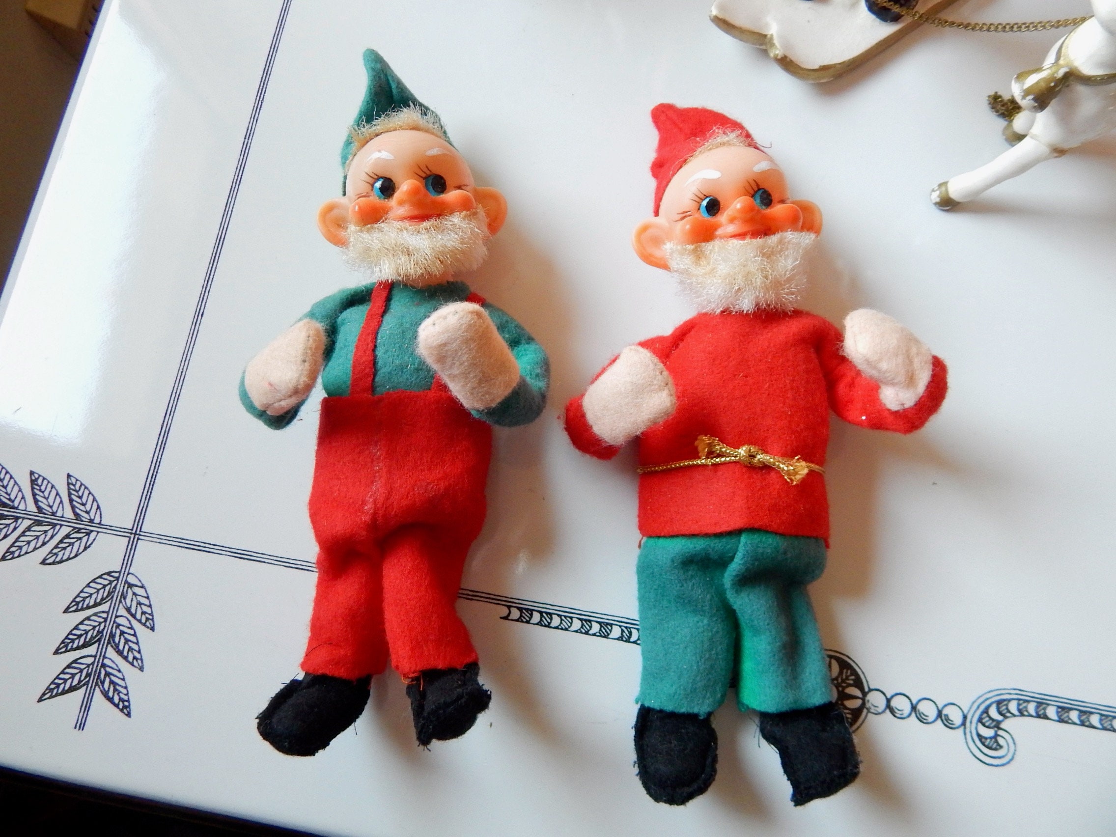 Vintage Felt Christmas Elves Made in Japan Hillbilly Felt - Etsy