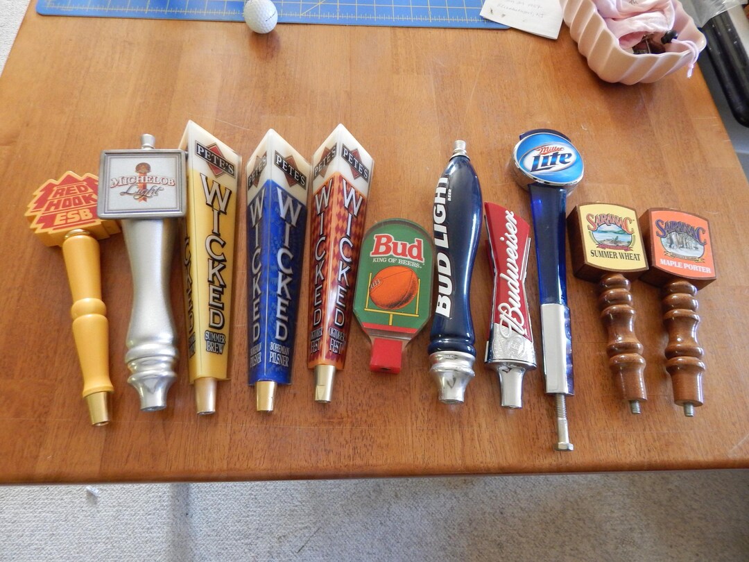 Beer Draft Pull Handles Budweiser, Bud Light, Pete's Wicked, Michelob ...