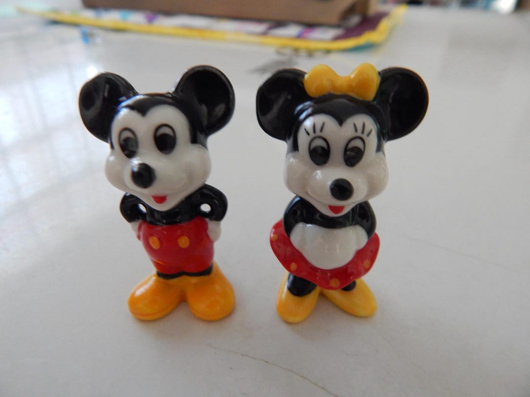 Tiny Disney Mickey and Minnie Mouse Porcelain Figures Made in Taiwan - Etsy