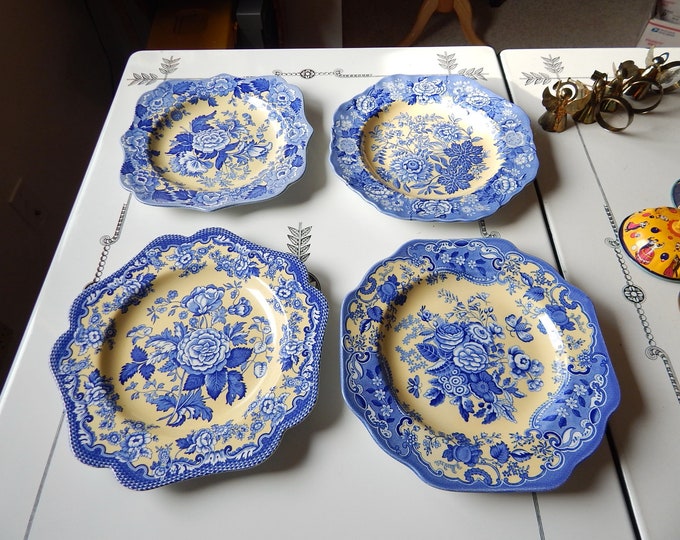 Vintage Spode Blue Room Garden Collection Plates - Set of 4 - Spode ...
