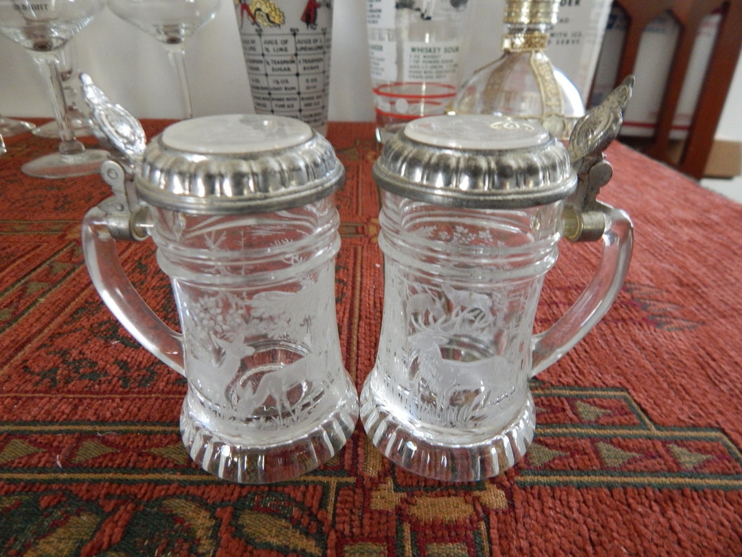 Vintage German Stein Shot Glass Set of 2 Original BMF - Etsy