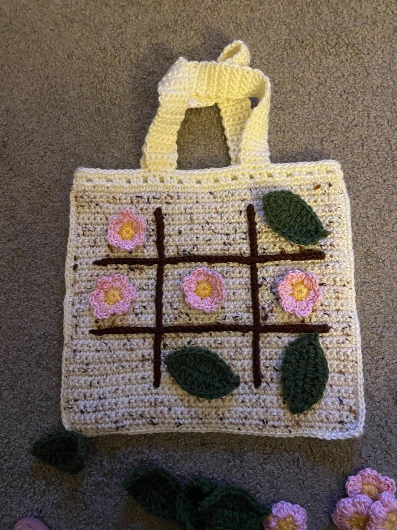Crocheted Tic-tac-toe Game and Tote Bag - Etsy