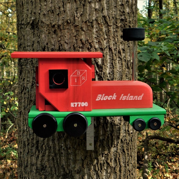 Block Island Locomotive Birdhouse/FREE gift | Etsy