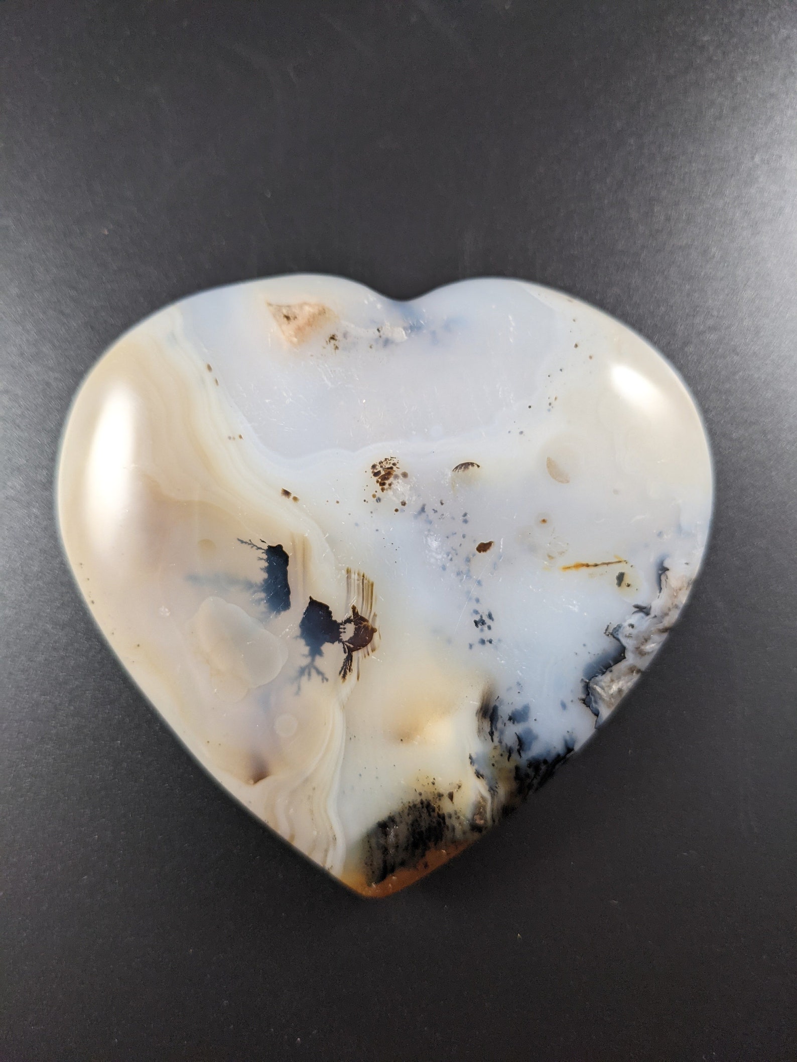 Dendritic Agate Heart Agate Hearts Crystal Therapy | Etsy