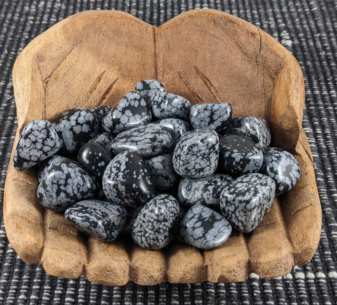 Snowflake Obsidian Tumbled Stone, Snowflake Obsidian, Polished Tumbled ...