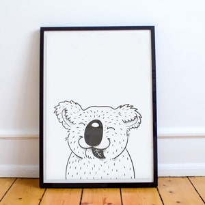 Koala Illustration Print, Cute Nursery Decor, Printable Wall Art ...