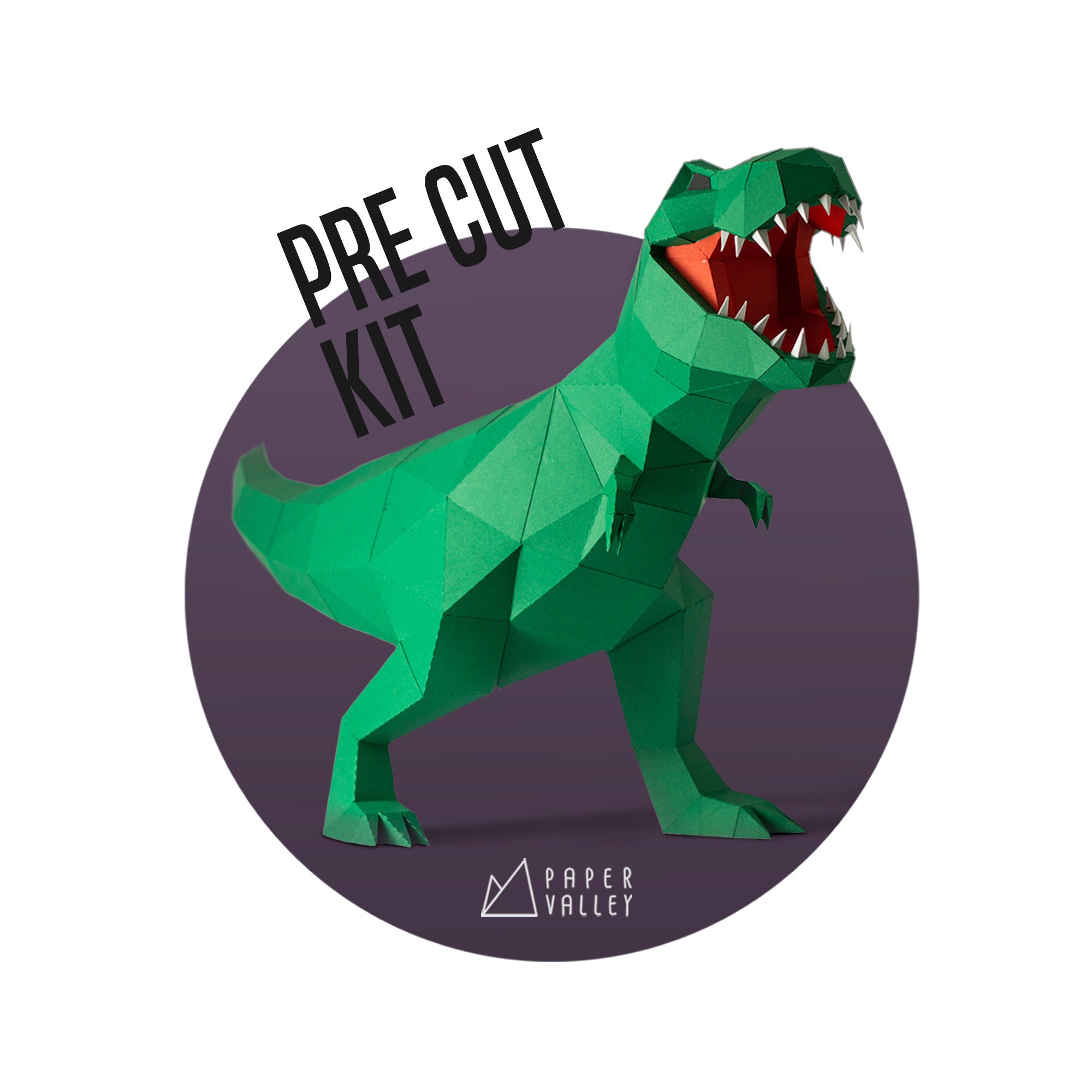 T-Rex Papercraft Kit pre cut & scored DIY Home Decor | Etsy