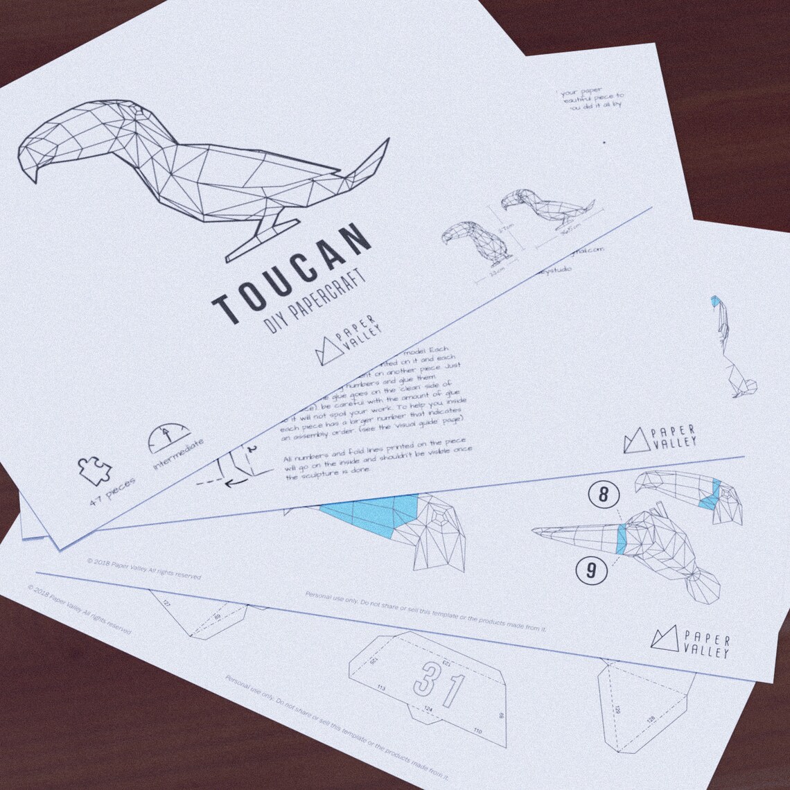 Toucan Papercraft, Paper Toucan, DIY, Paper Animal, Home Decor ...