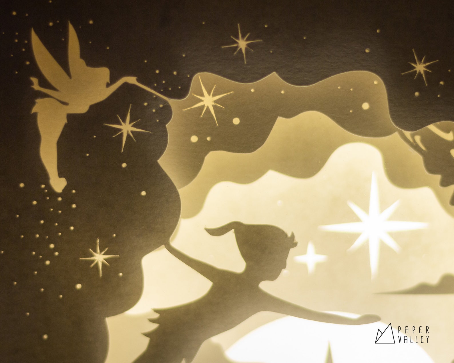 Peter Pan Papercut Lightbox Home Decor Lamp Decorative Night | Etsy ...