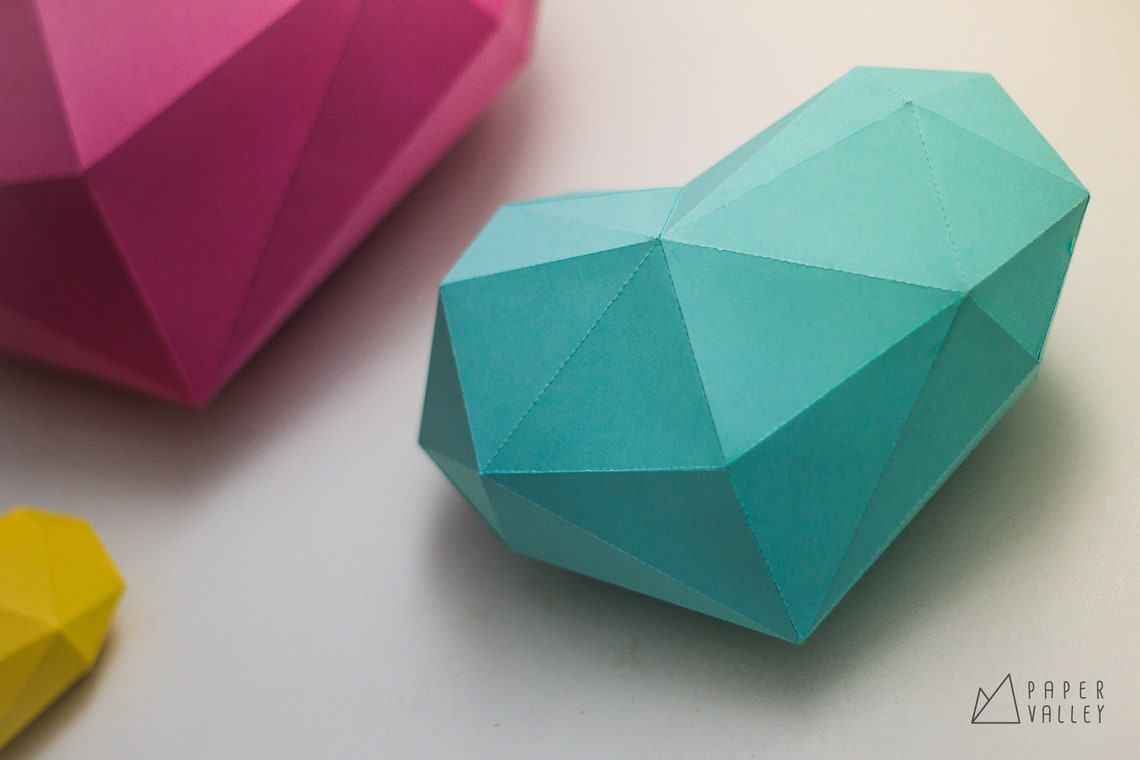 Papercraft Heart DIY 3 Sizes / Digital Template / Printable - Etsy