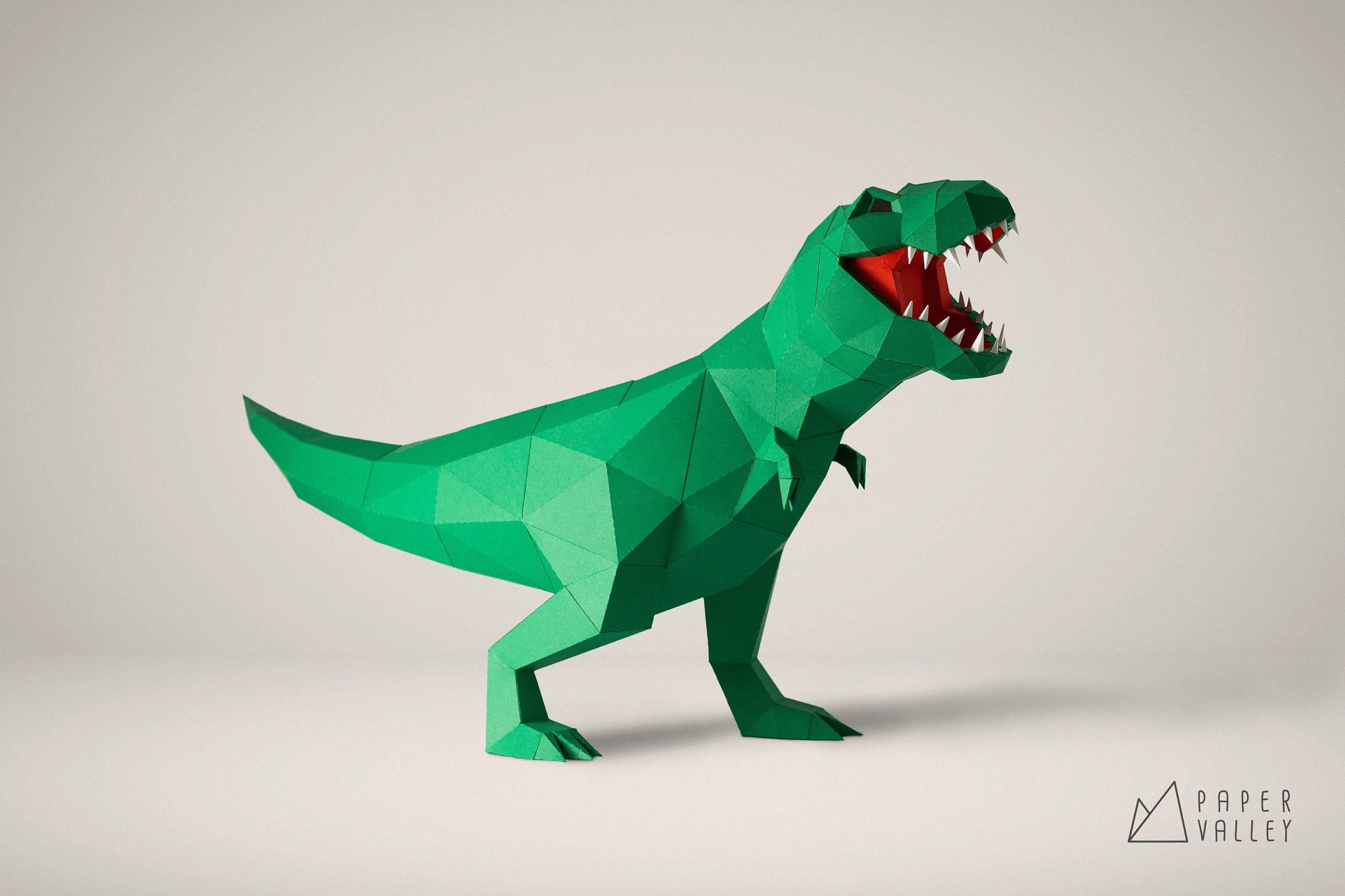 T-rex Papercraft, DIY Home Decor, Dinosaur, Paper Animal Sculpture ...