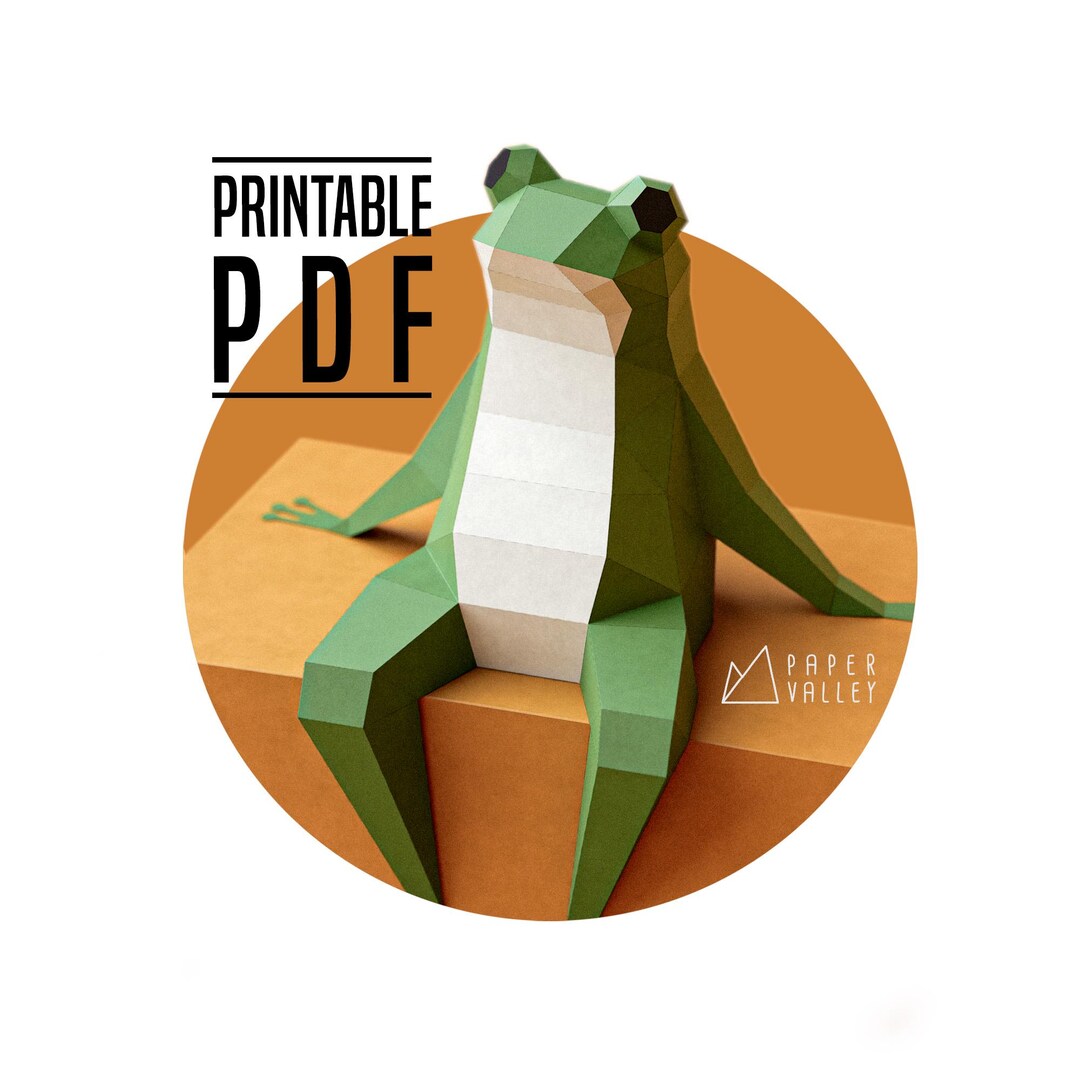 Frog Papercraft Template - Printable PDF - Etsy