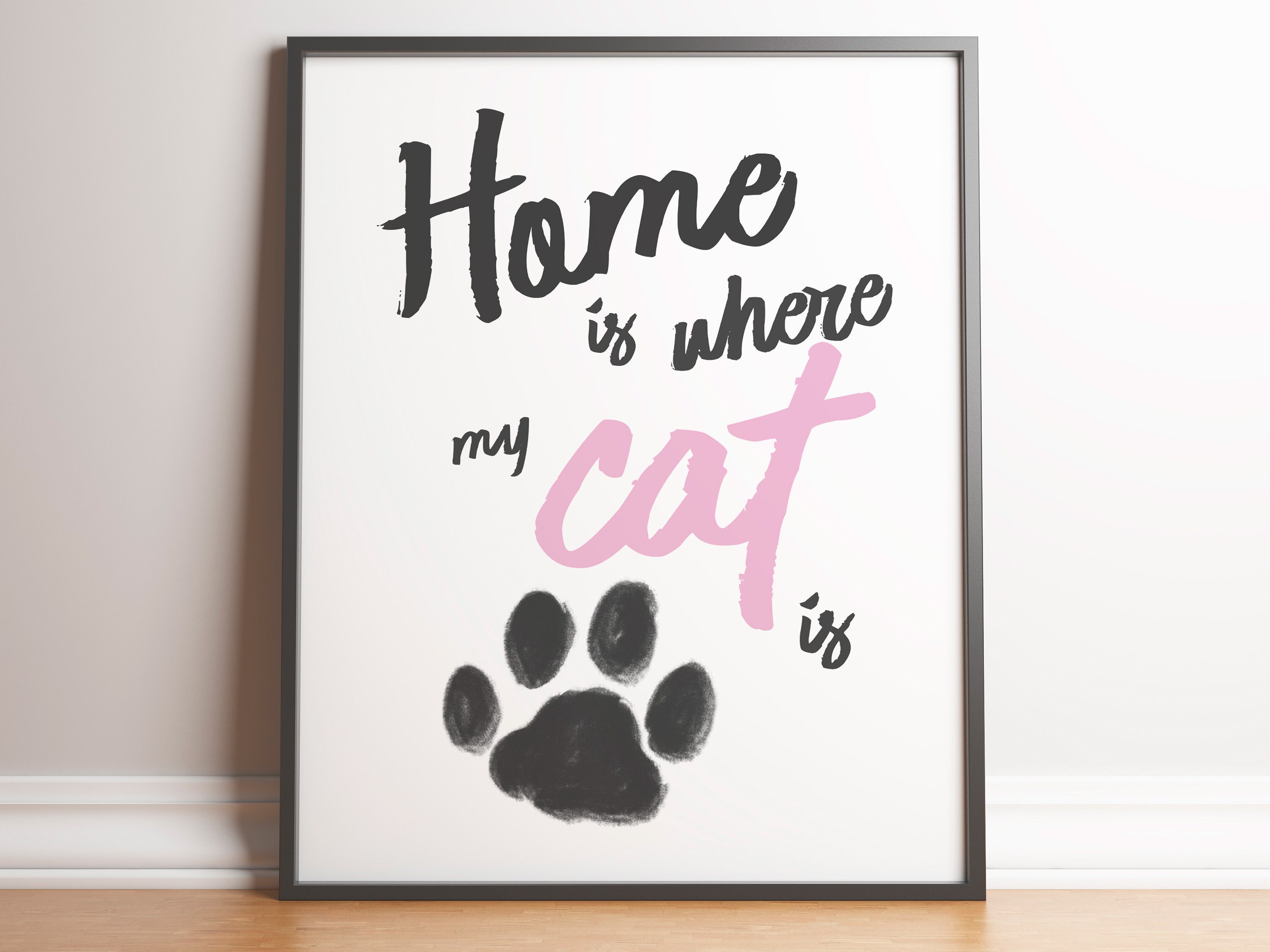 Cat Quote Print Printable Wall Art Digital Download Pink - Etsy