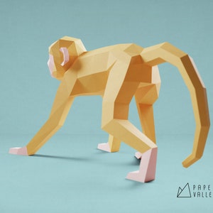 Monkey Papercraft, DIY Home Decor, Paper Animal Sculpture, Handmade ...