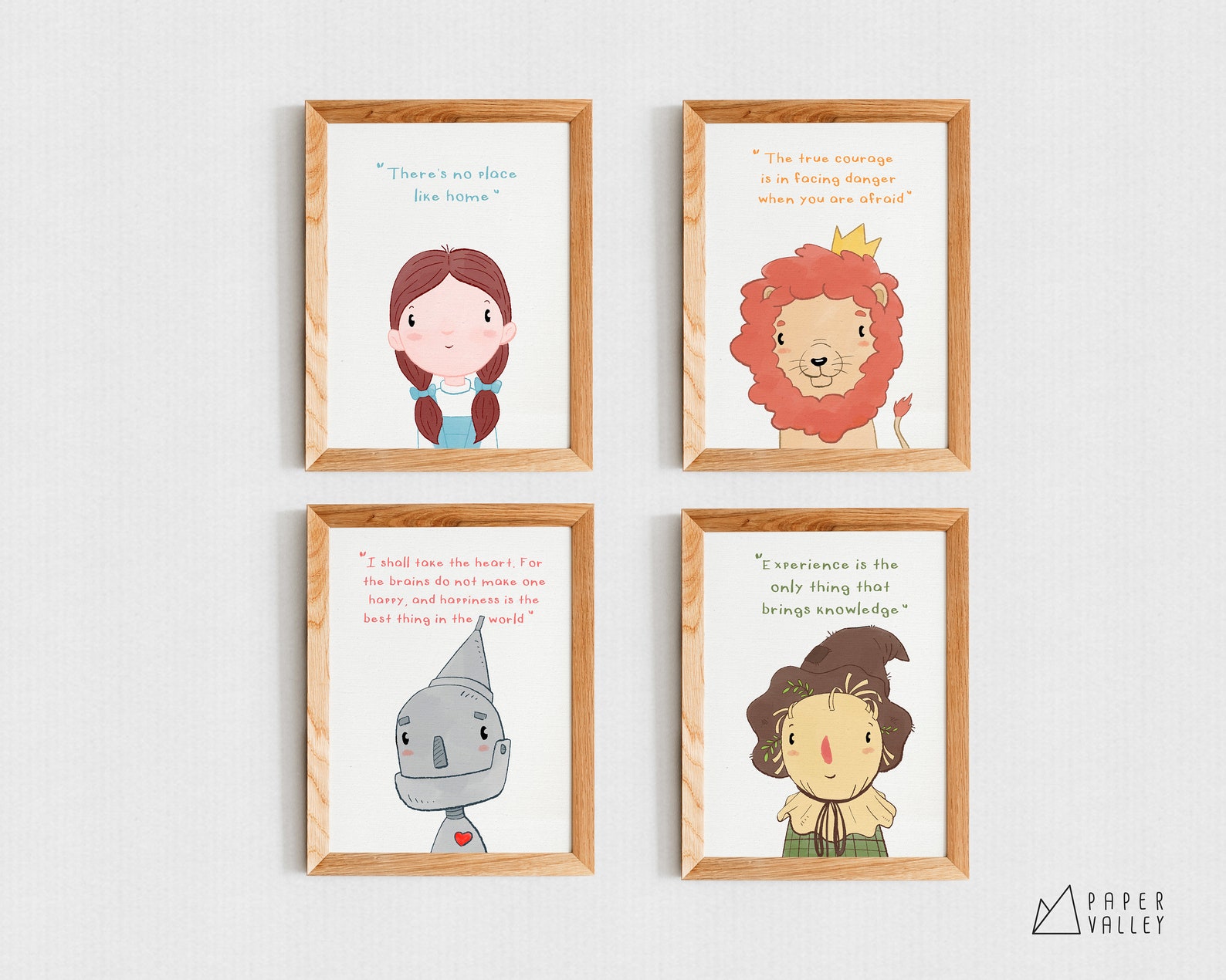 Wizard of Oz, Bundle Illustration Print, Cute Nursery Decor, Printable ...
