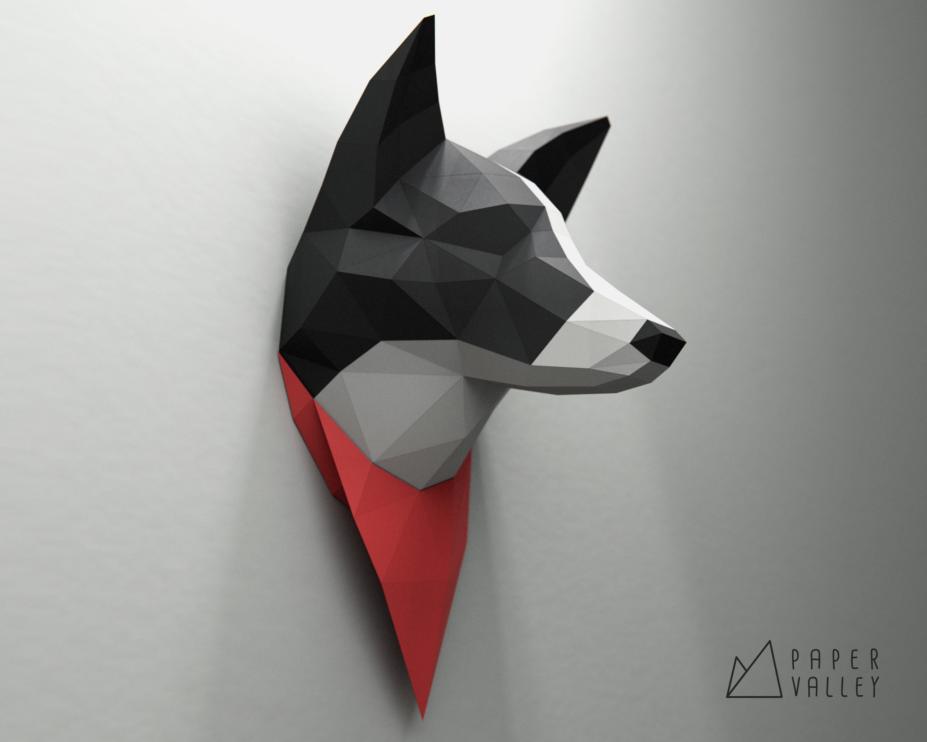 Border Collie Trophy Head Papercraft DIY Home Decor Paper | Etsy New ...