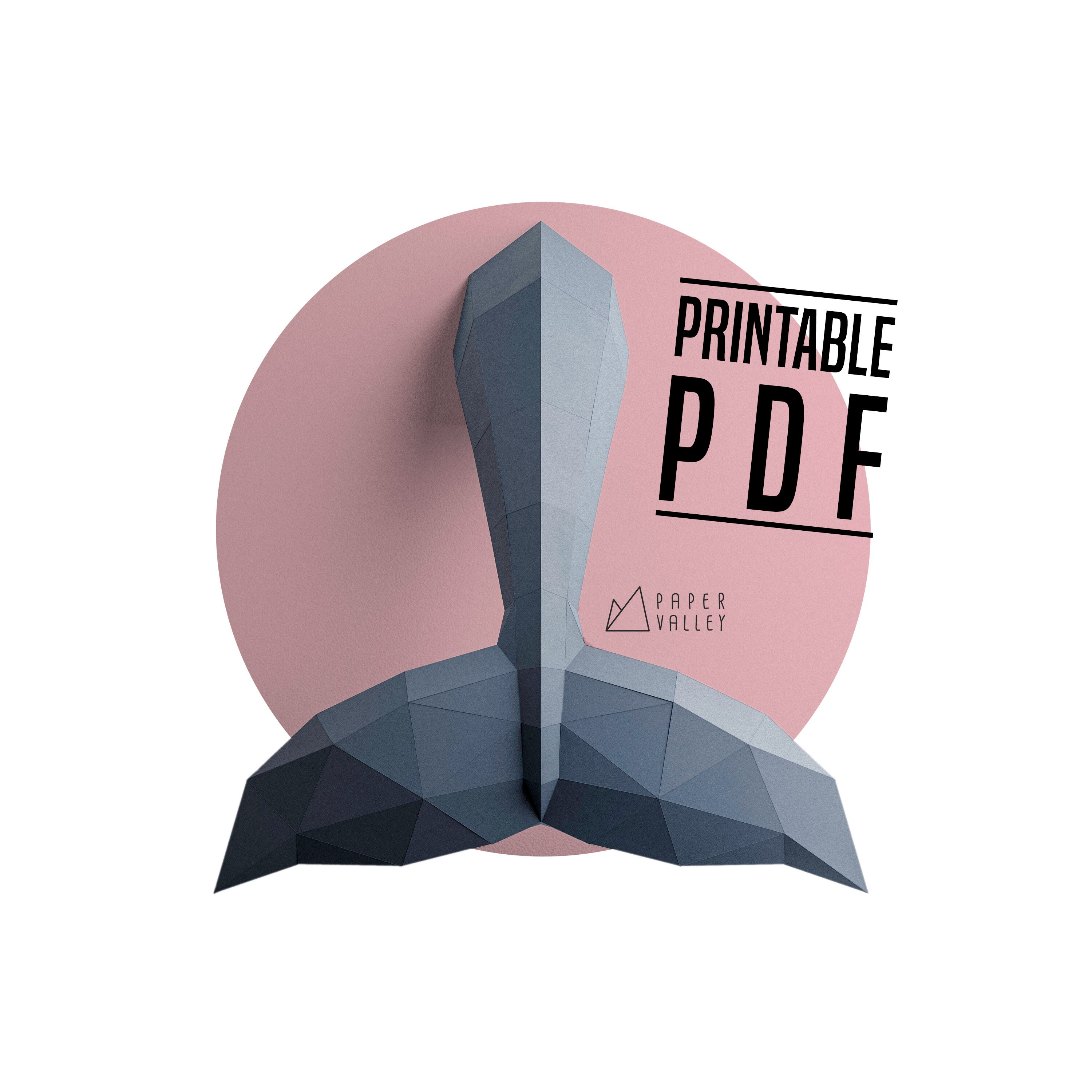 Whale Tail Papercraft DIY Home Decor Paper Animal Sculpture - Etsy