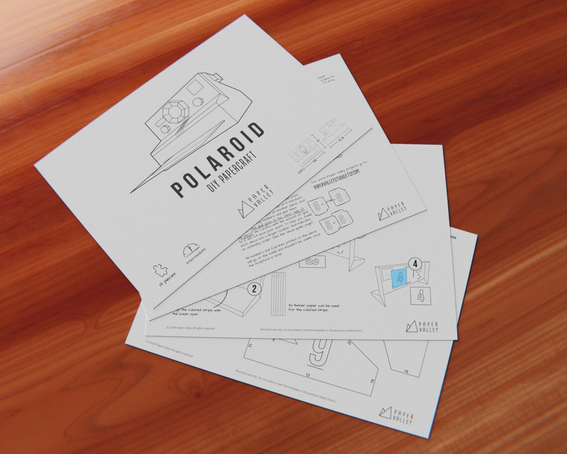 Polaroid Papercraft DIY Printable Template PDF Vintage - Etsy Canada