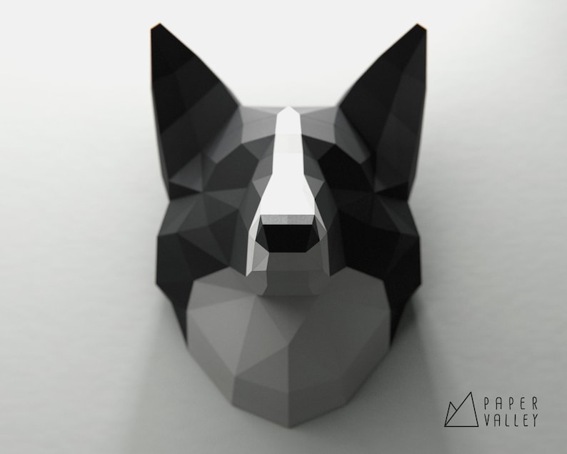Border Collie Trophy Head Papercraft DIY Home Decor Paper | Etsy