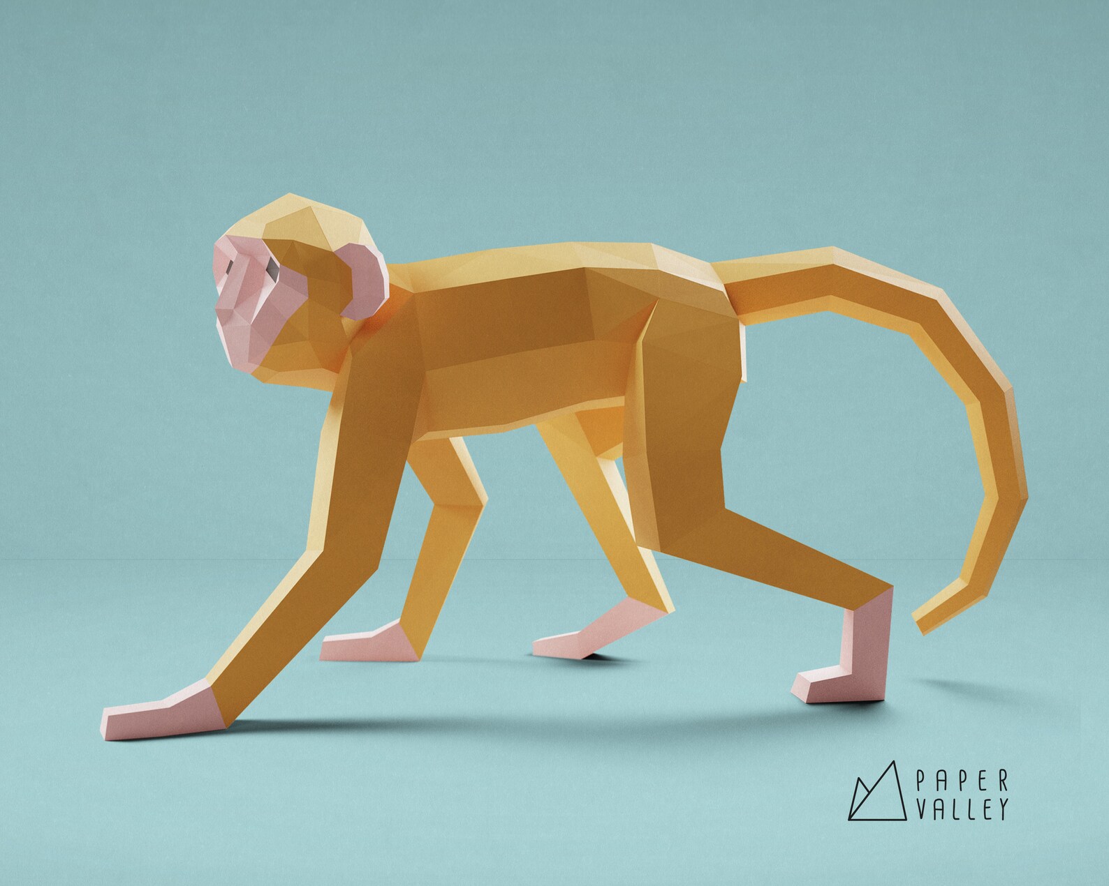 Monkey Papercraft, DIY Home Decor, Paper Animal Sculpture, Handmade ...