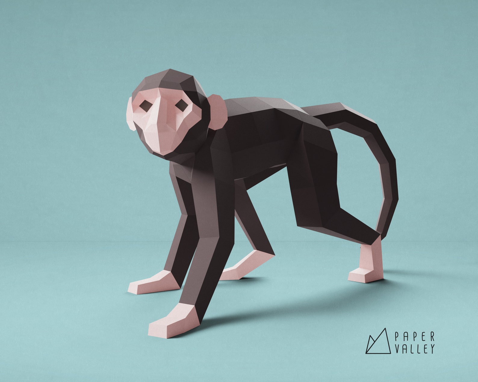 Monkey Papercraft DIY Home Decor Paper Animal Sculpture - Etsy