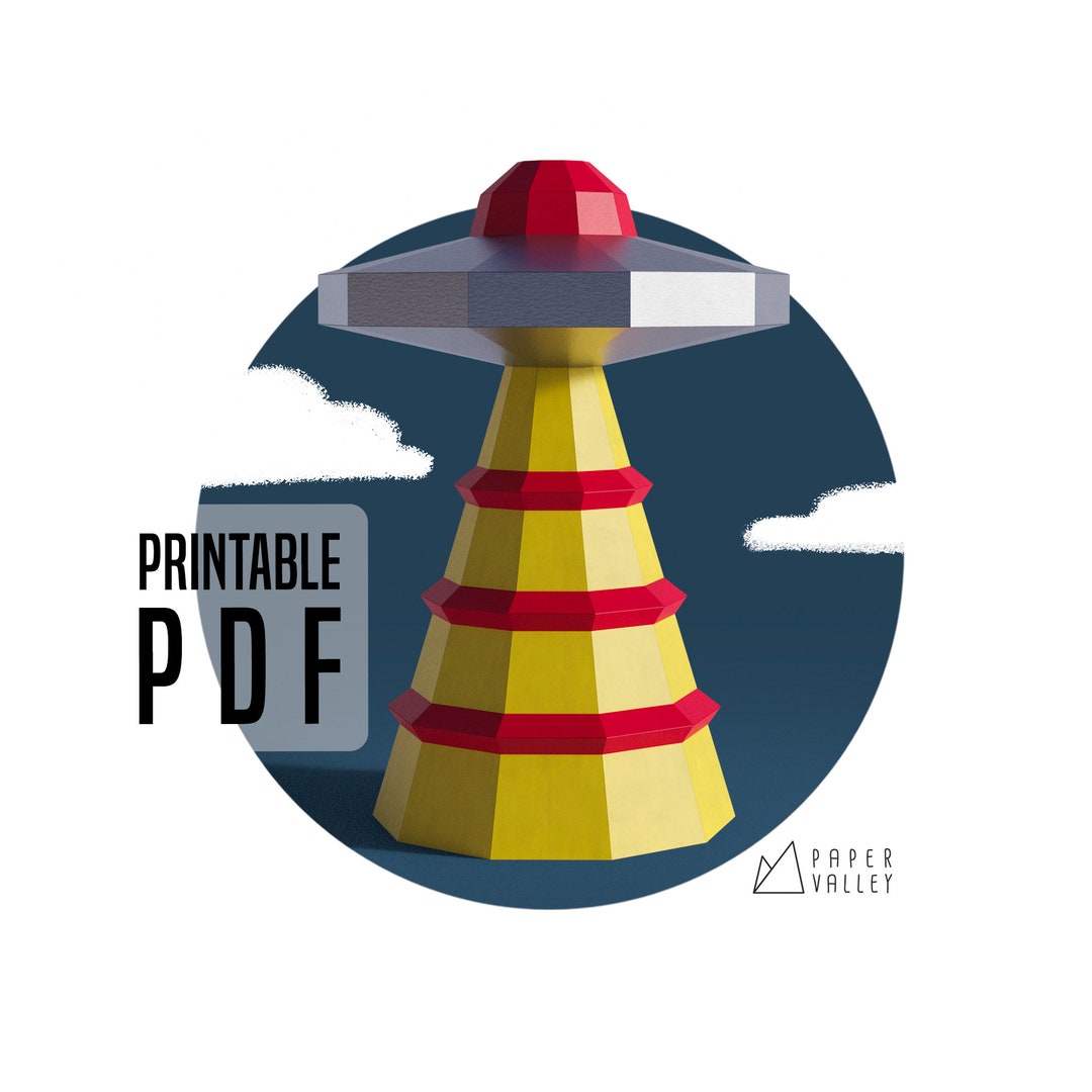 UFO Papercraft, Alien Spaceship Lamp, Space DIY Home Decor, Fun Paper ...