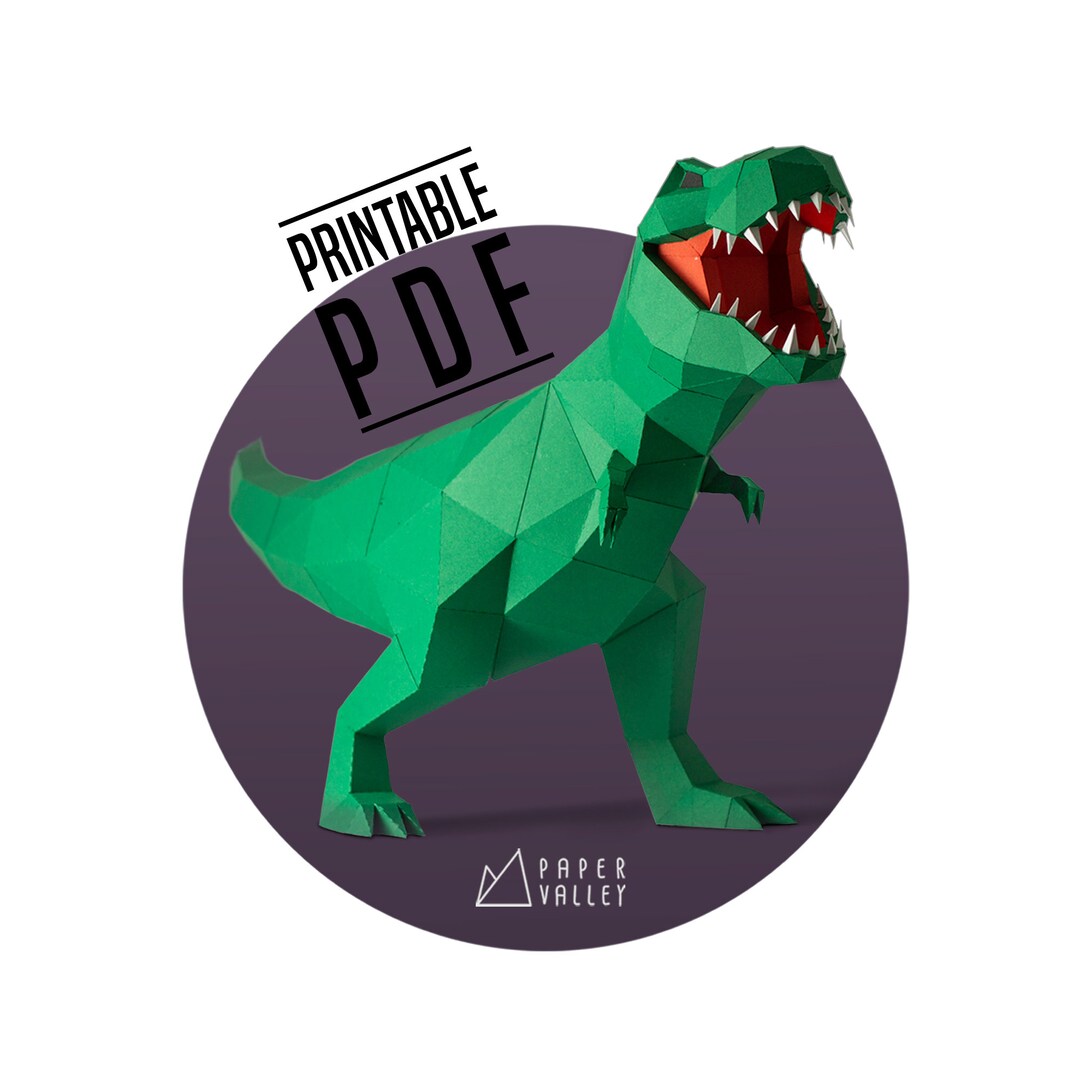 T-rex Papercraft, DIY Home Decor, Dinosaur, Paper Animal Sculpture ...