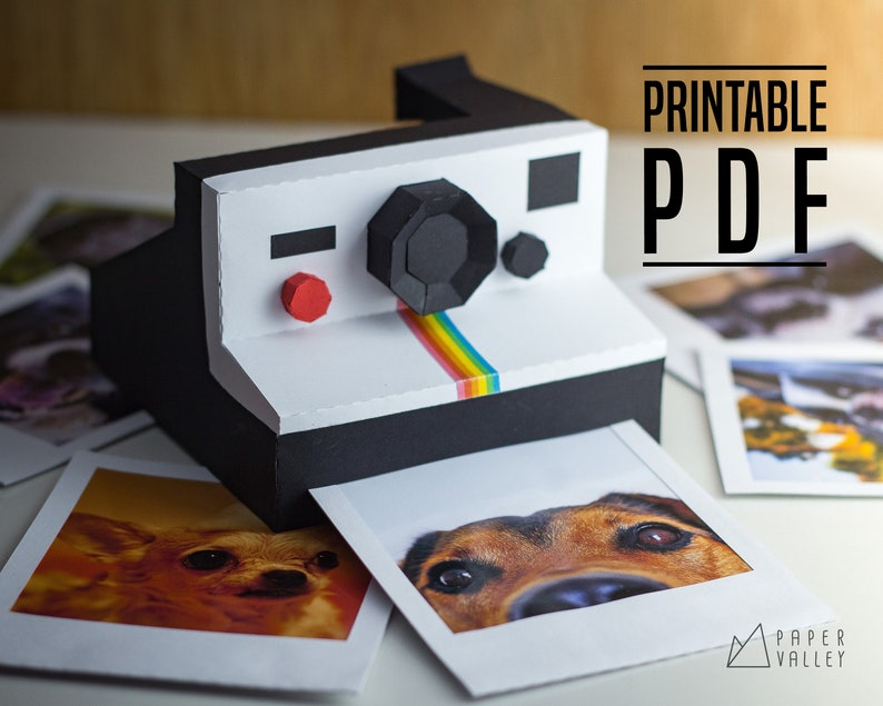Polaroid papercraft DIY printable template PDF vintage - Etsy España