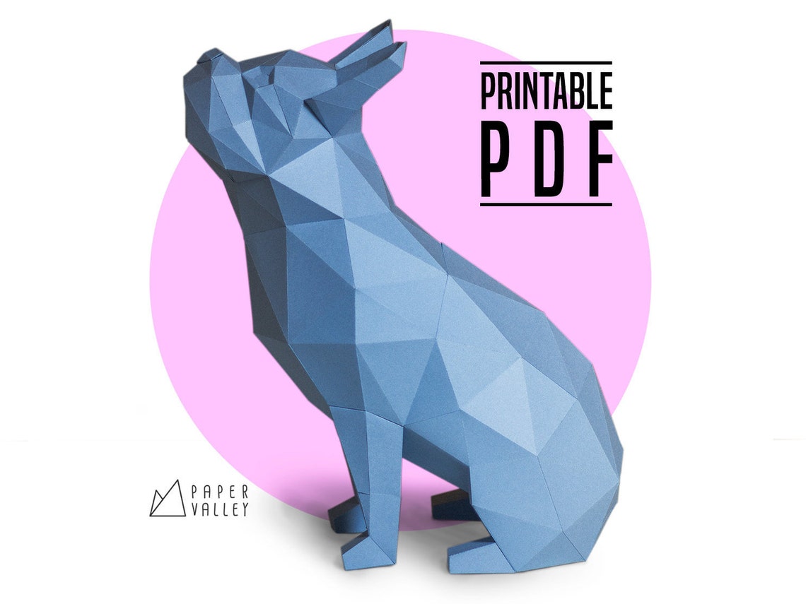 French Bulldog Papercraft Paper Bulldog DIY Paper Dog Home - Etsy