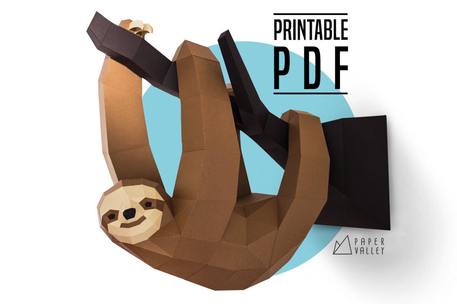 Sloth Papercraft Paper Sloth DIY Paper Animal Home Decor - Etsy