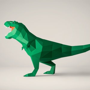 T-rex Papercraft, DIY Home Decor, Dinosaur, Paper Animal Sculpture ...