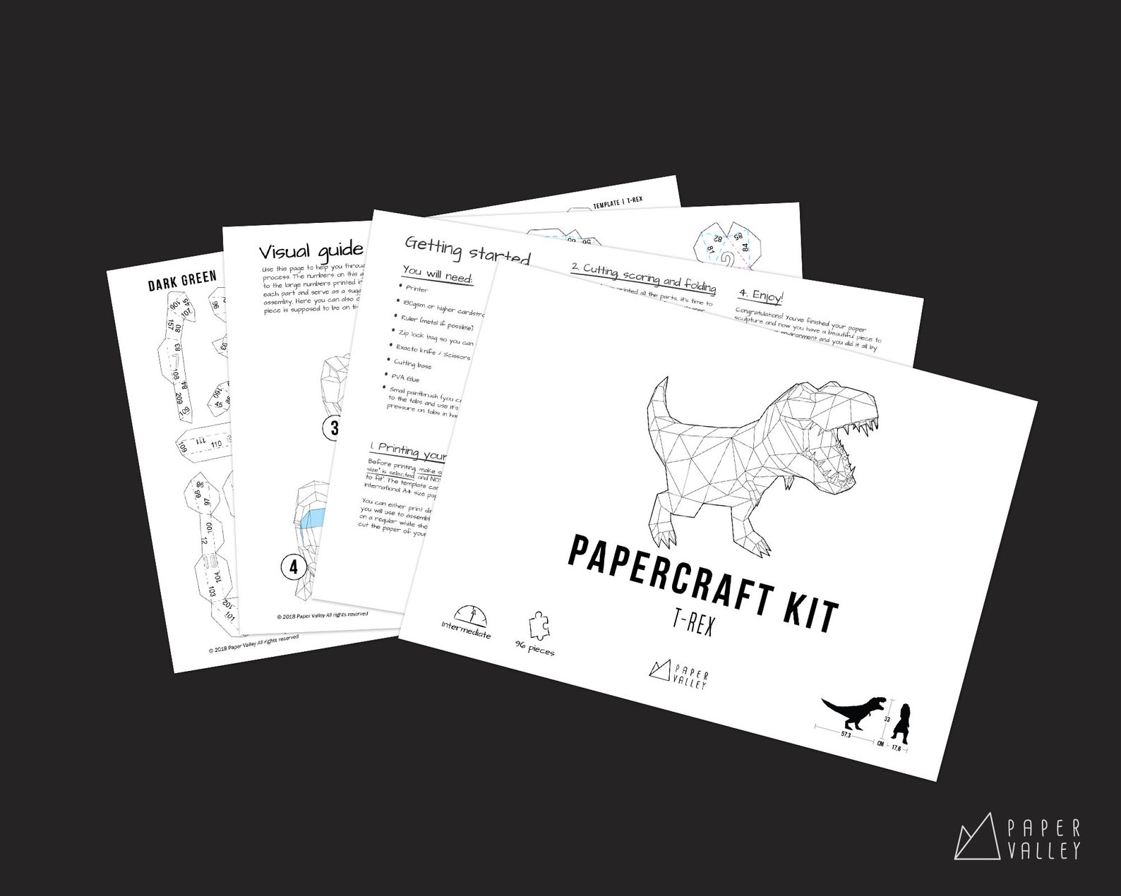 T-Rex Papercraft DIY Home Decor dinosaur paper animal | Etsy