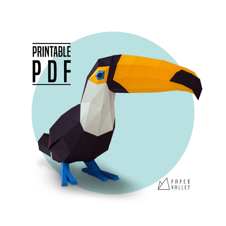 Toucan Papercraft, Paper Toucan, DIY, Paper Animal, Home Decor ...