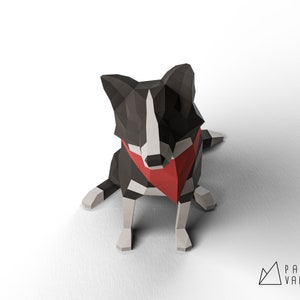 Border Collie Papercraft, DIY Home Decor, Paper Animal Sculpture ...