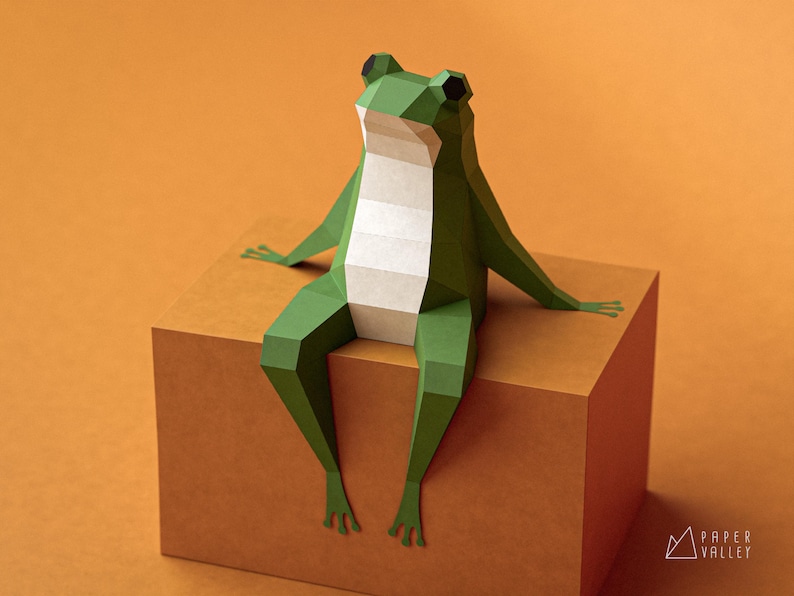 Frog Papercraft Template - Printable PDF - Etsy