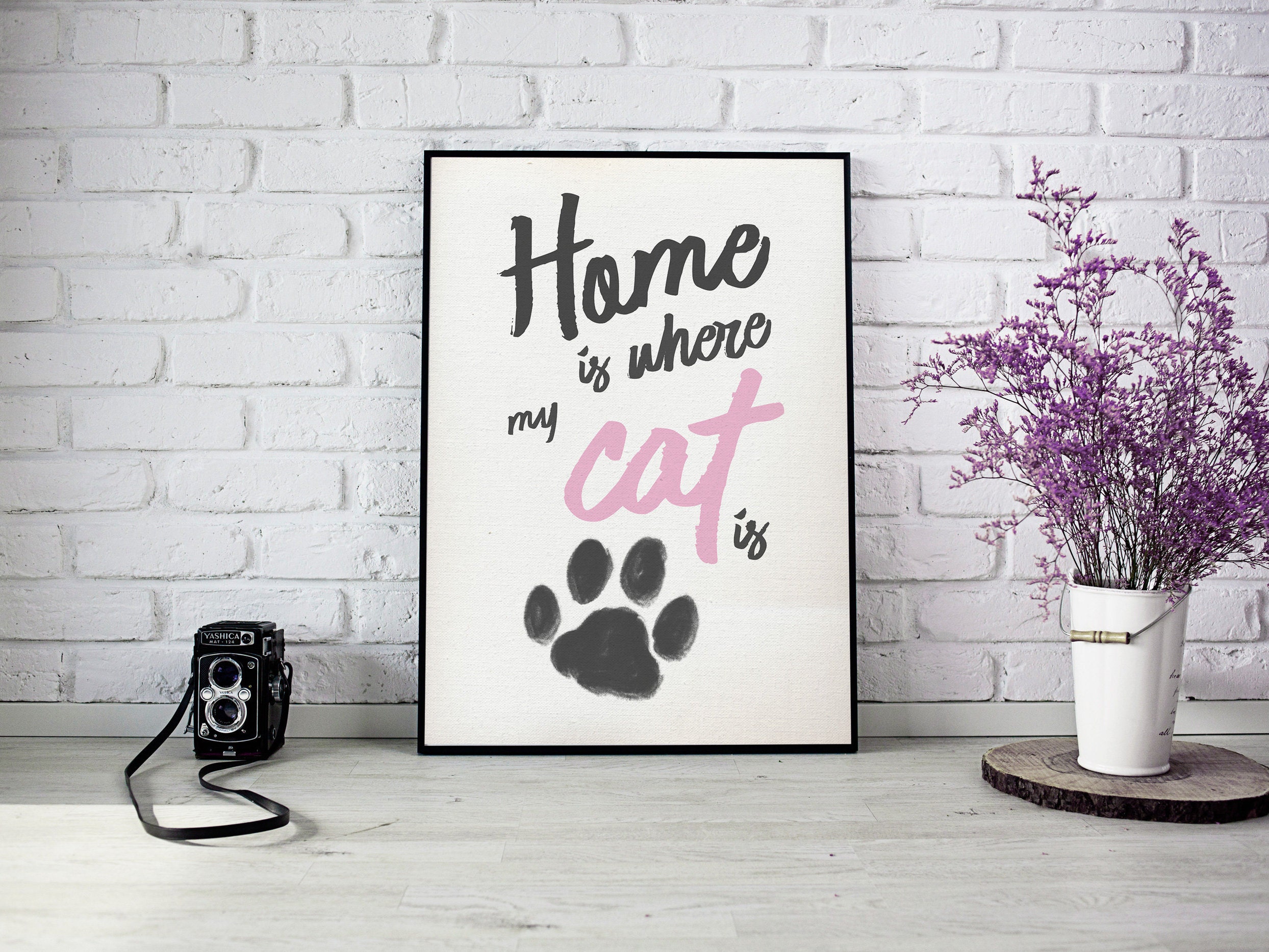 Cat Quote Print Printable Wall Art Digital Download Pink - Etsy